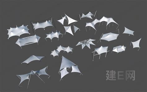 现代张拉膜 模型SU模型下载 ID 109137535 建E室内设计网