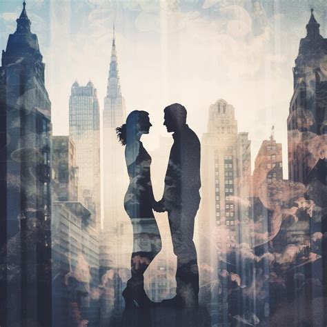 Premium Photo Double Exposure Effect Image Of Loving Couple