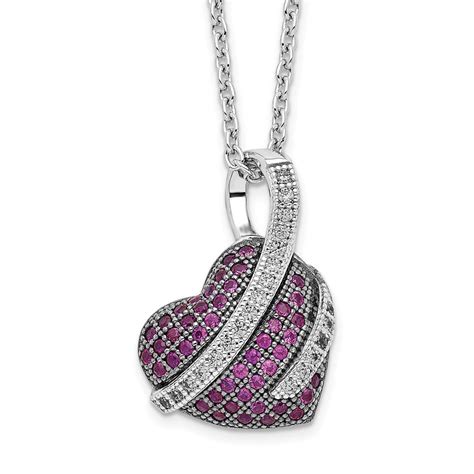 Sterling Silver Brilliant Embers Rhodium Plated 68 Stone 18 Inch Micro