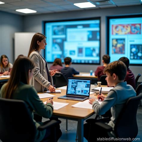 Future Classroom With Ai Assistant Stable Diffusion Online