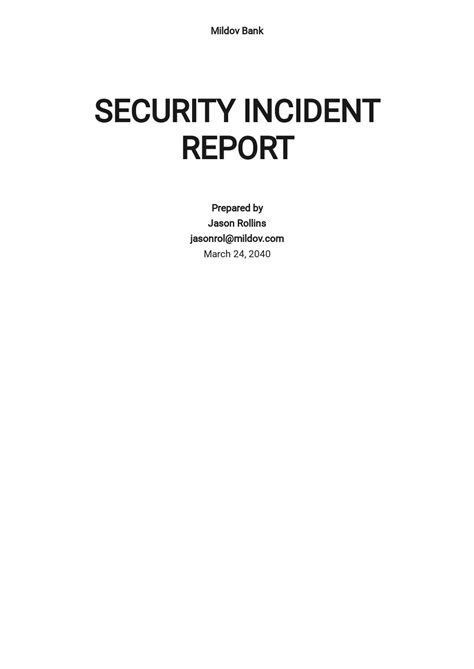 6 Free Security Report Templates Edit And Download