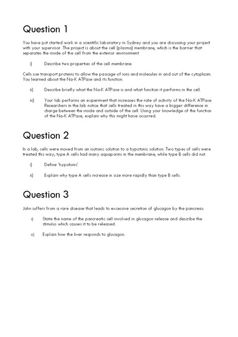 Meds Practice Exam You Have Just Started Work In A Scientific Laboratory In Sydney And