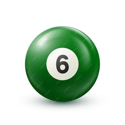 Premium Vector Billiard Green Pool Ball With Number 6 Snooker Or Lottery Ball On White