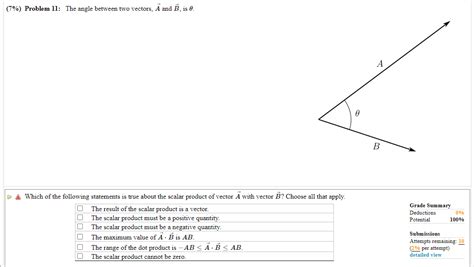 Solved 7 Problem 11 The Angle Between Two Vectors A Chegg Com