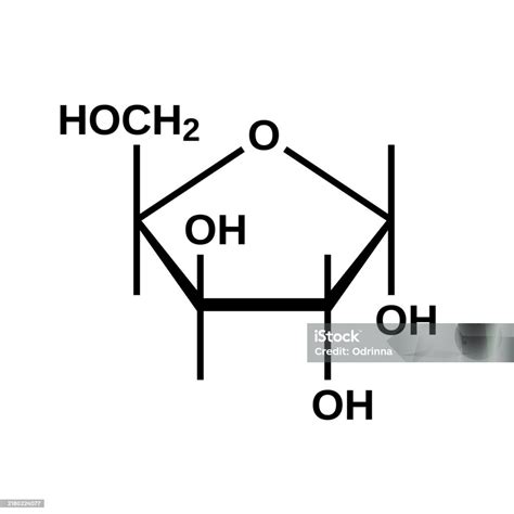 Alphaxylose Cyclic Structural Formula Furanose Form Of Xylose Vector Illustration Stock