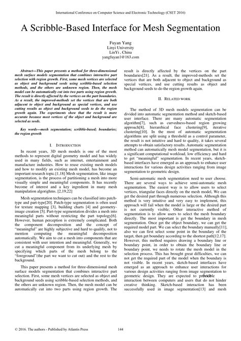 pdf a scribble based interface for mesh segmentation