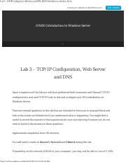 IOS Lab TCPIP Configuration Web Server And DNS Pdf Lab TCP IP Configuration Web