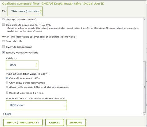 View Of Civicrm Profile Fields On Drupal User Edit Page Permissions