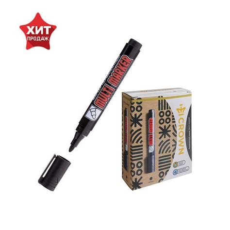 Маркер перманентный 3 0 мм Crown Multi Marker пулевидный чёрный купить с доставкой по