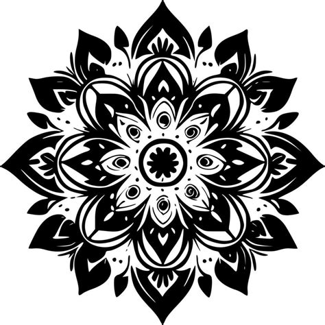 Mandala Black And White Vector Illustration 23543085 Vector Art At
