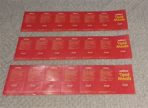 Jollibee Tipid Meals Collectible Old Store Promo Stub Collection 150