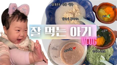 생후6개월 잘 먹는 아기 삼시세끼 이유식식단 생애 첫 요거트 반응 할무니와 멜로 드라마 육아브이로그 Youtube