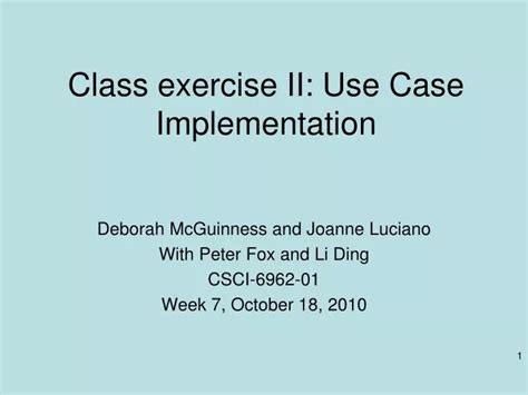 Ppt Class Exercise Ii Use Case Implementation Powerpoint