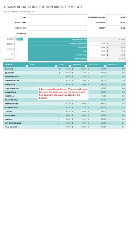 Construction Cost Estimate Template Excel Spreadsheet Planner Etsy