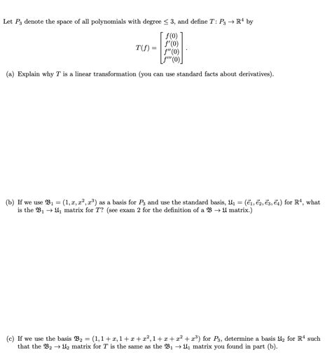 Solved Please Use Linear Algebra Be Detailed And Cohesive