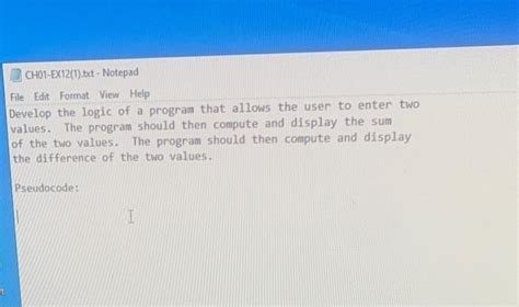 solved ch01 ex12 1 txt notepad file edit format view