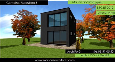 Maison Container Modulaire Ossature Bois D Architecte Constructeur Plan