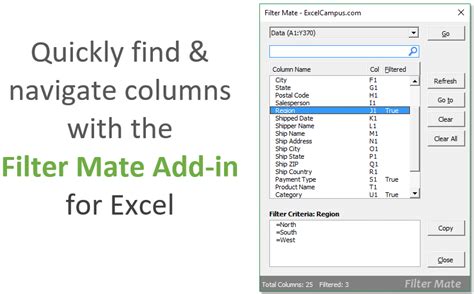 The Filter Mate Add In For Excel Excel Campus