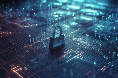 Premium Ai Image Secure Your Tech With Lock On Abstract Background