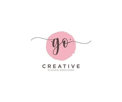 Initial Go Feminine Logo Beauty Monogram And Elegant Logo Design Handwriting Logo Of Initial
