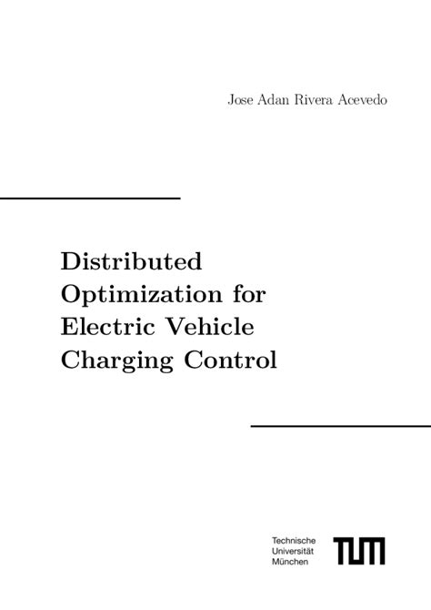 pdf distributed optimization for electric vehicle charging control
