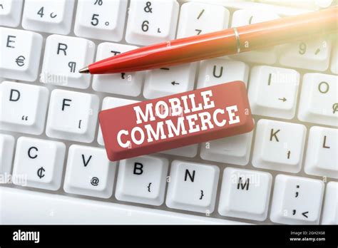 Hand Writing Sign Mobile Commerce Business Idea All Online Commercial