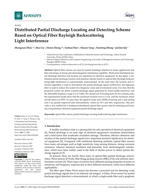 Pdf Distributed Partial Discharge Locating And Detecting Scheme Based On Optical Fiber