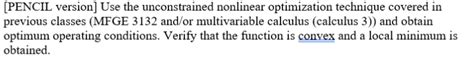 [pencil Version Use The Unconstrained Nonlinear