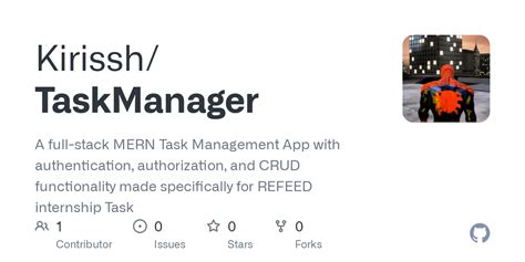 Github Kirisshtaskmanager A Full Stack Mern Task Management App With Authentication
