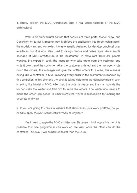 Mvc Architecture And Real World Scenario Of Mvc Architecture Briefly