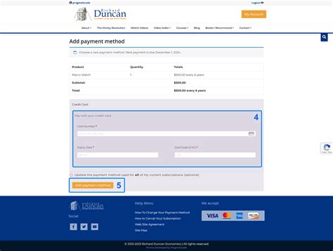 how to add a payment method to your account richard duncan economics