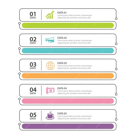 Premium Vector Infographics Tab Thin Line Index With 5 Data Template