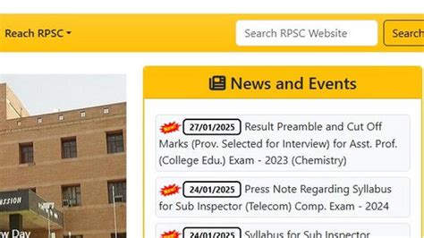 Rajasthan Rpsc Assistant Professor Recruitment Chemistry Result Cut Off Released At Rpsc