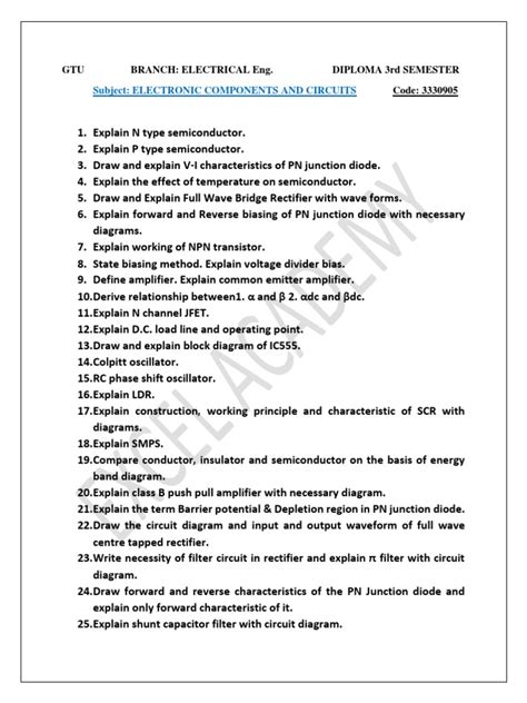 Ecc Diploma Ee Sem 3 Pdf Amplifier Rectifier