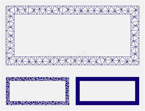 Rectangle Frame Vector Mesh Carcass Model And Triangle Mosaic Icon Stock Vector Illustration