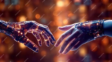 Premium Photo Synergy Between A Robot And A Human Ai Generative