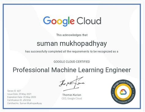 Completed Gcp Ml Certification Useful For Managed And Scalable Machine Learning Suman