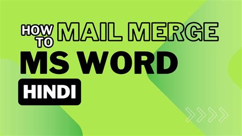 Tutorial Points Ms Word Mail Merge Step By Step Youtube