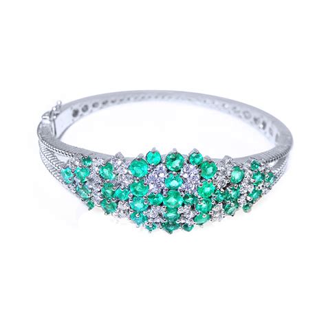 270 Ct Emerald Bangle Bracelet Natural Colombian Emeralds