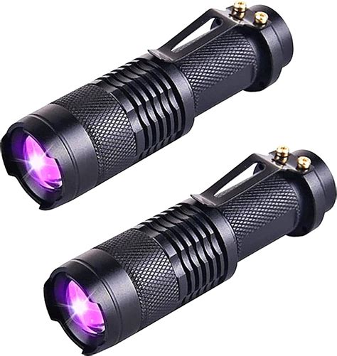 2pack Uv Torch Tunghey Uv Light Ultraviolet Led Flashlight Blacklight Portable Flashlight 395nm