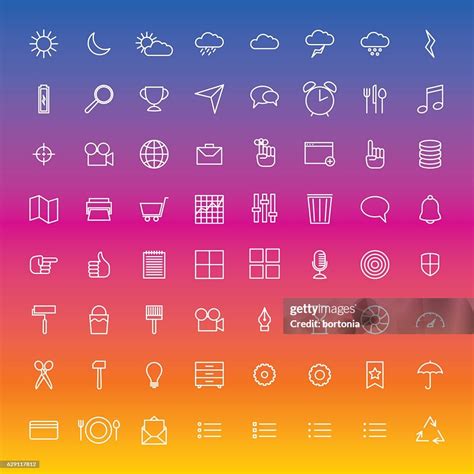 Thin Line Interface Icon Set High Res Vector Graphic Getty Images