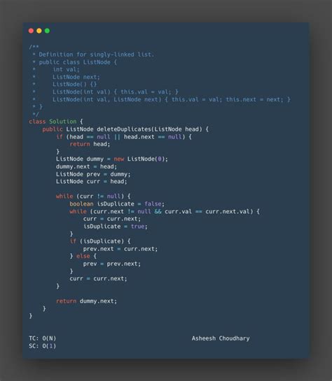 How To Remove Duplicates From Linked List Asheesh Choudhary Posted On