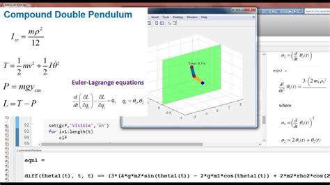 solving compound double pendulum symbolically using matlab live script