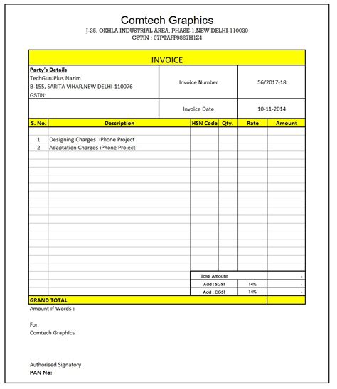 Exemplary Info About Best Gst Invoice Format In Excel Webunit