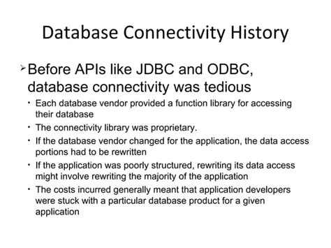 Jdbc Connectivity Model Ppt