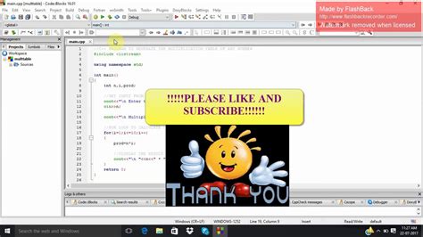 Program To Generate The Multiplication Table Youtube