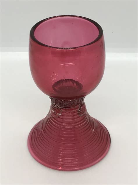 Roemer Style Ruby Glass With Beehive Stem Sherry Glass Approx 12cm