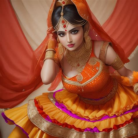 Premium Photo A Glamor Beautiful Girl Of Indian Ethnicity Wearing
