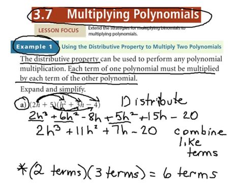 3 7 Multiply Polynomials Notes 2 Pdf