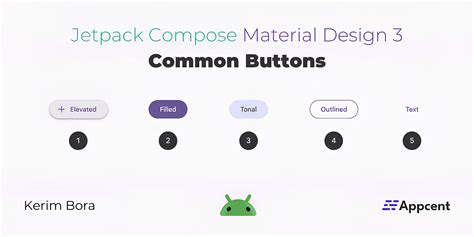 Jetpack Compose Material Design 3 Common Buttons By Kerim Bora Appcent Sep 2024 Medium